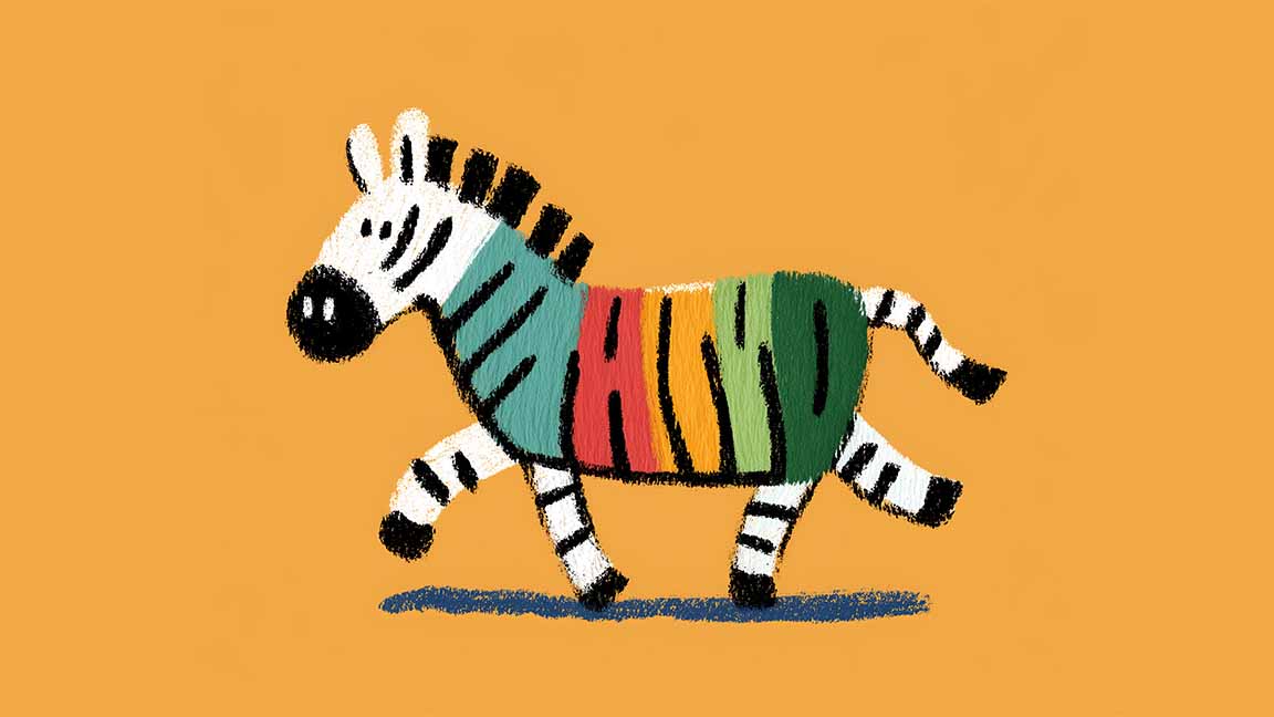 Adorable Rainbow Zebra Desktop Wallpaper - Download in HD & 4K