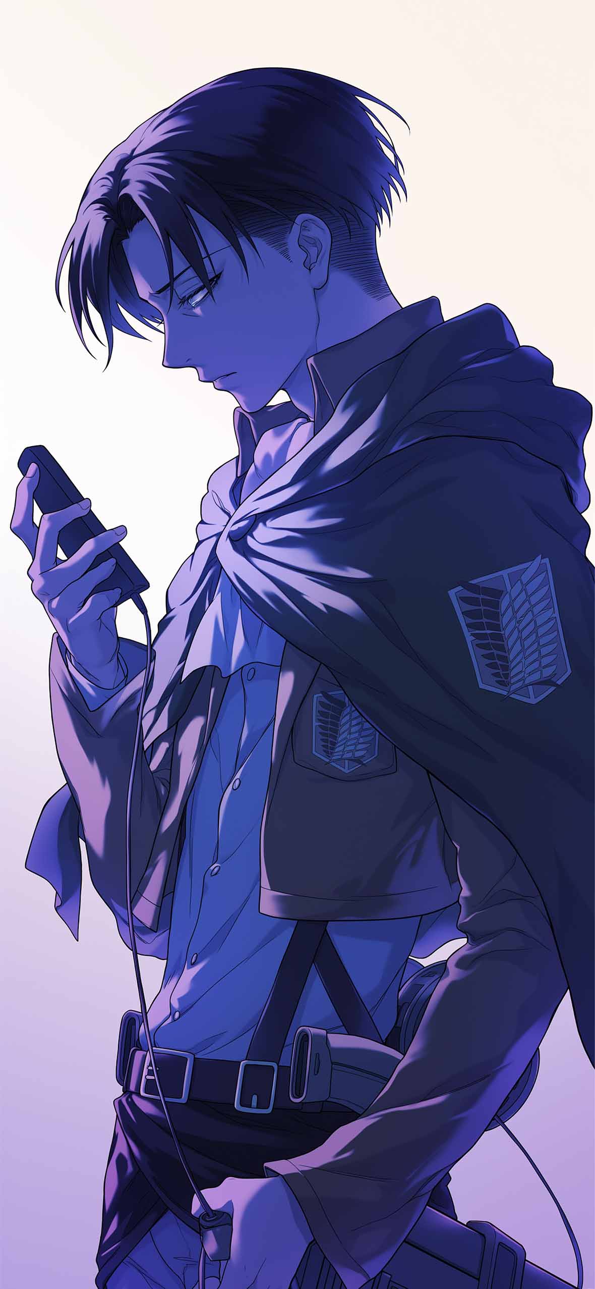 AOT Levi Ackerman With Phone Wallpapers - Anime Wallpapers HD