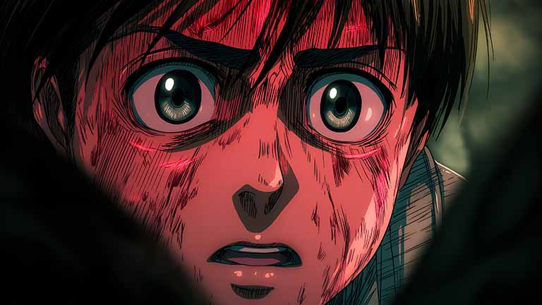 Free Attack on Titan Eren Shocked Expression Desktop Wallpaper