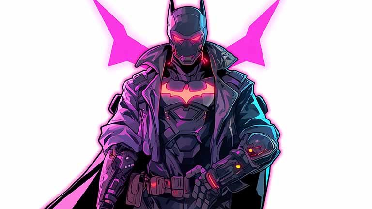 Batman in a Futuristic Cyber Suit Desktop Wallpaper 4K