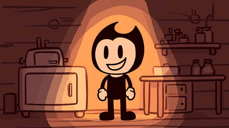 Free Bendy the Ink Machine in a Spotlight Desktop Wallpaper