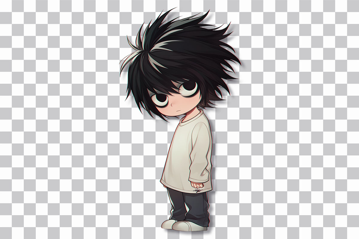 Chibi L Death Note Standing Sticker - Free Death Note PNG Sticker