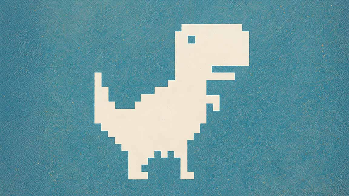 Chrome Dino Minimalist Desktop Wallpaper - Download in HD & 4K