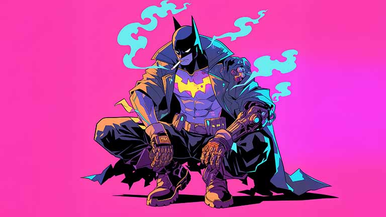 Free Cyberpunk Batman with Bionic Arm Desktop Wallpaper
