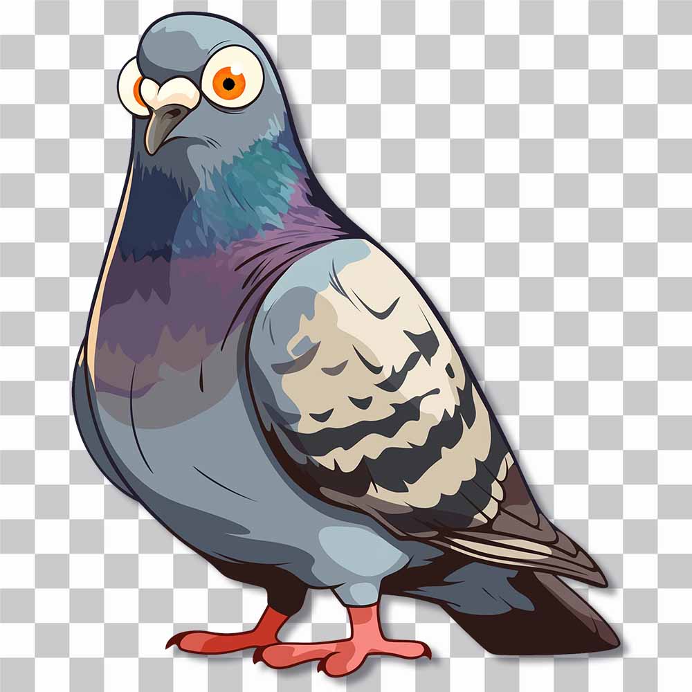 Funny Pigeon Look Sticker - Free Meme-ready Bird PNG sticker