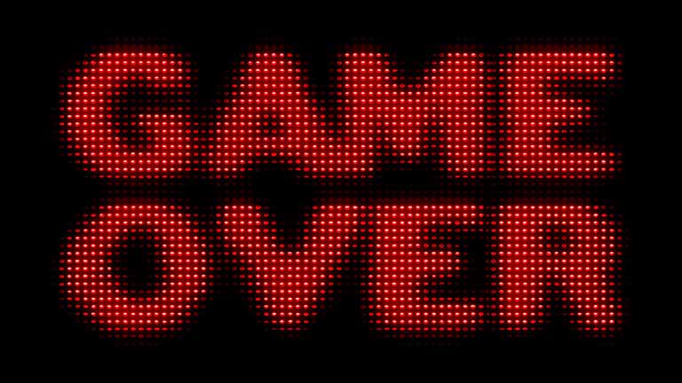 Free Game Over Pixel Art Red Glow 4K Desktop Wallpaper