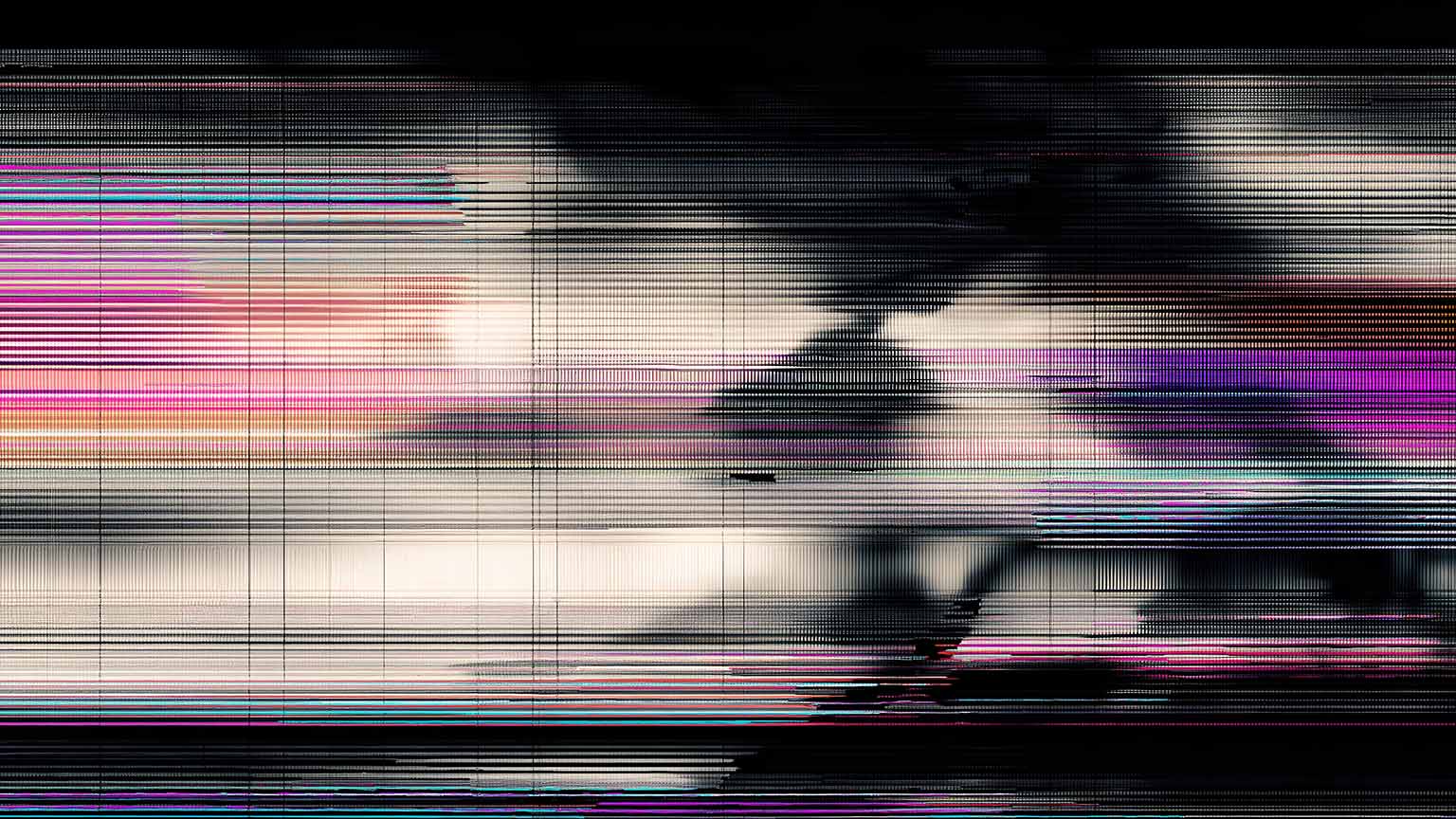 Glitch and Static Abstract Art Desktop Wallpaper- Glitch Wallpaper