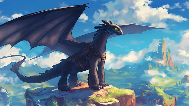 Free Toothless on a Mountain 4K Desktop Wallpaper Download
