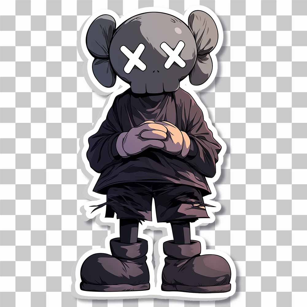 KAWS Original Character Standing Sticker - Cool Sticker PNG