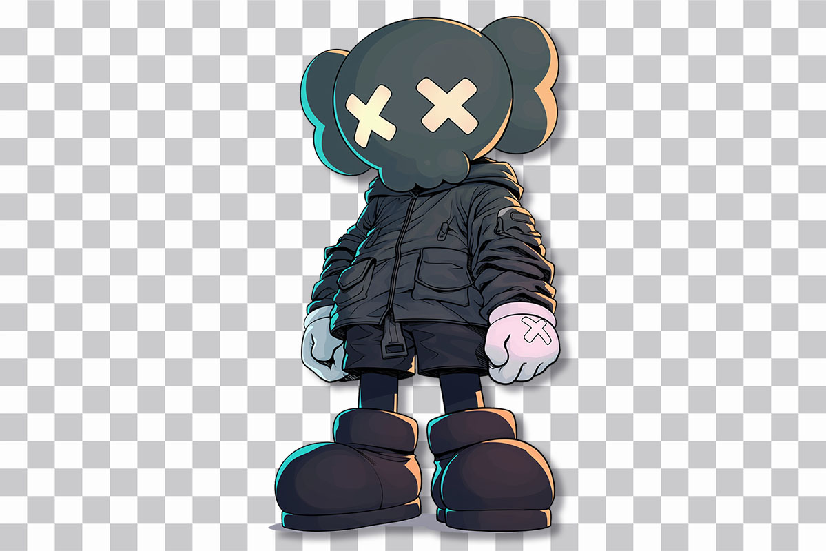 KAWS Puffer Jacket Streetwear Sticker - Streetwear PNG Sticker