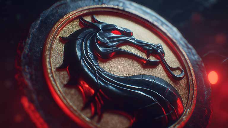 Mortal Kombat Dragon Logo Red Glowing Eyes Desktop Wallpaper