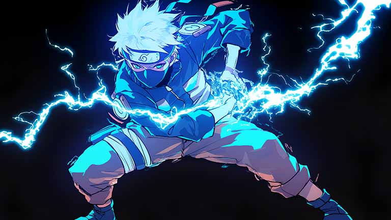 Free Naruto Uzumaki Lightning Power Desktop Wallpaper