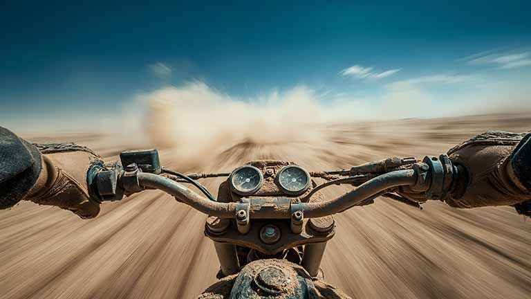 Free Off-Road Motorcycle Dust Cloud Desktop Wallpaper