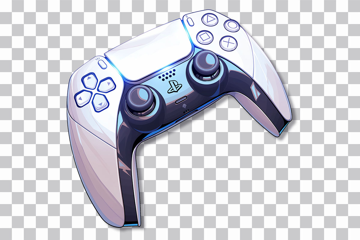 PS5 Controller White Sticker - Cool Gamer PNG Sticker Clipart