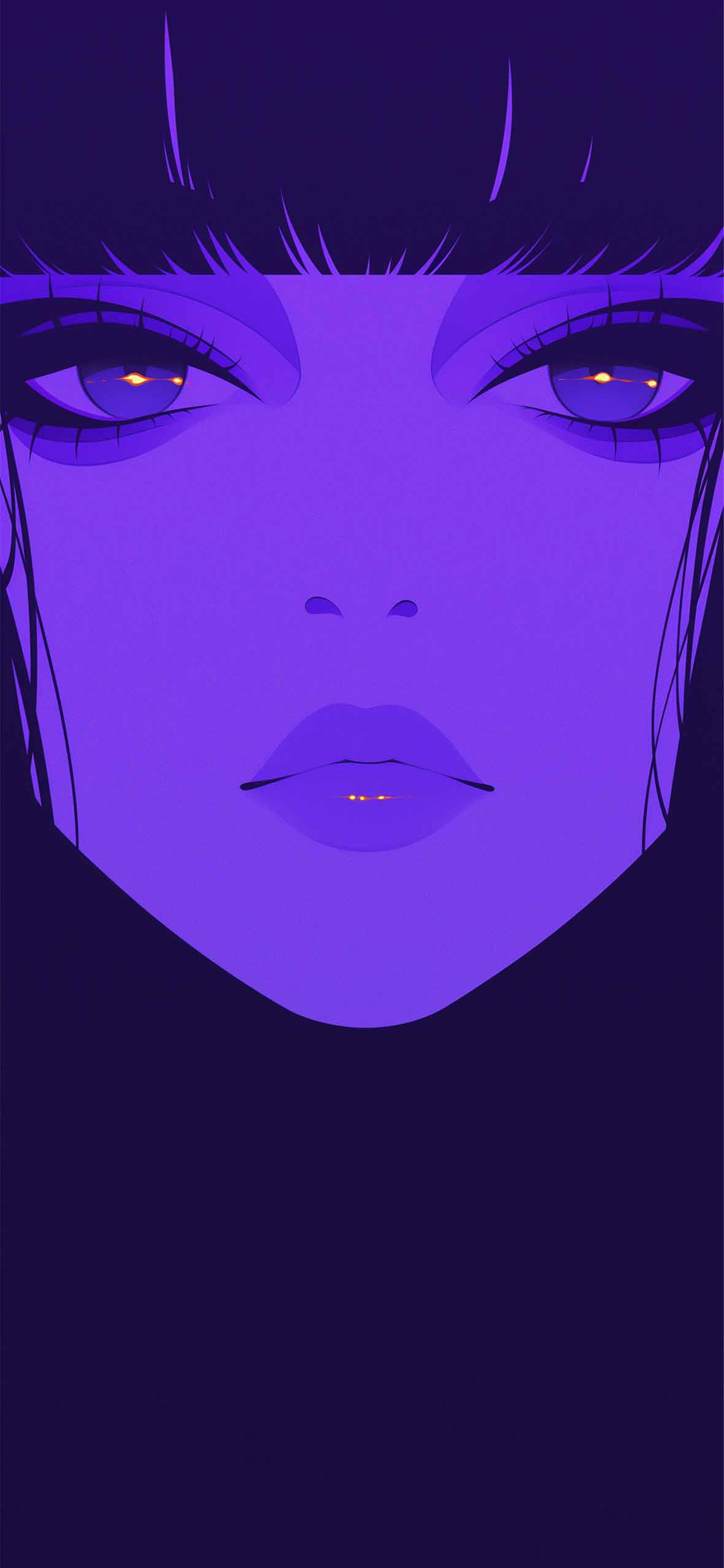 Purple Neon Anime Girl Art Wallpapers - Beautiful Girl Wallpapers