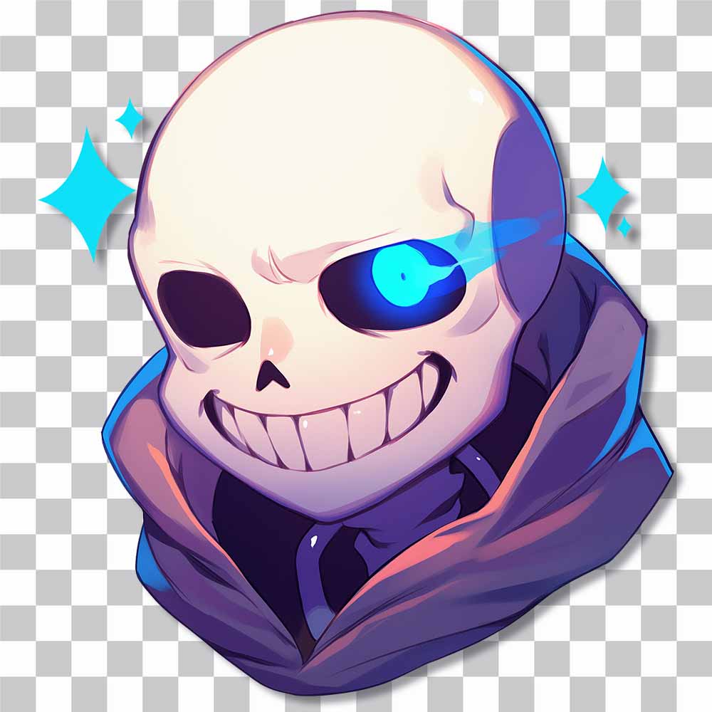 Sans Glowing Blue Eye Sticker - Free Games Sticker PNG