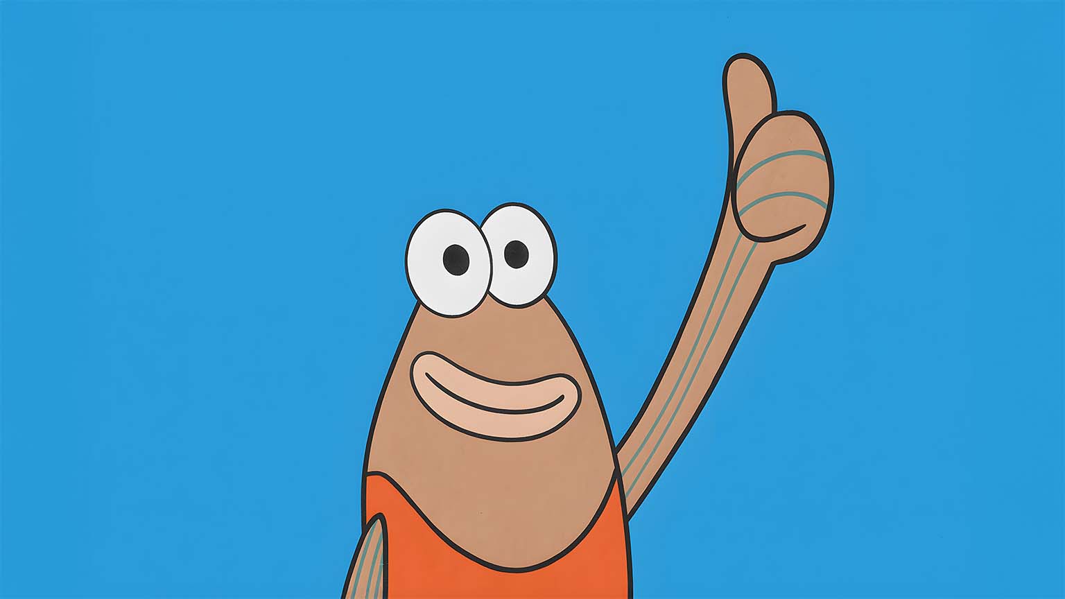 SpongeBob Fish Thumbs Up Meme Desktop Wallpaper 4K & HD