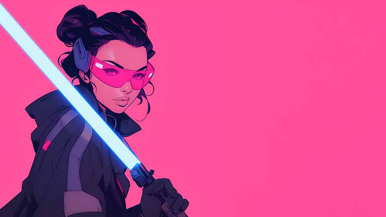 Free Star Wars Pink Lightsaber Girl Desktop Wallpaper 4k