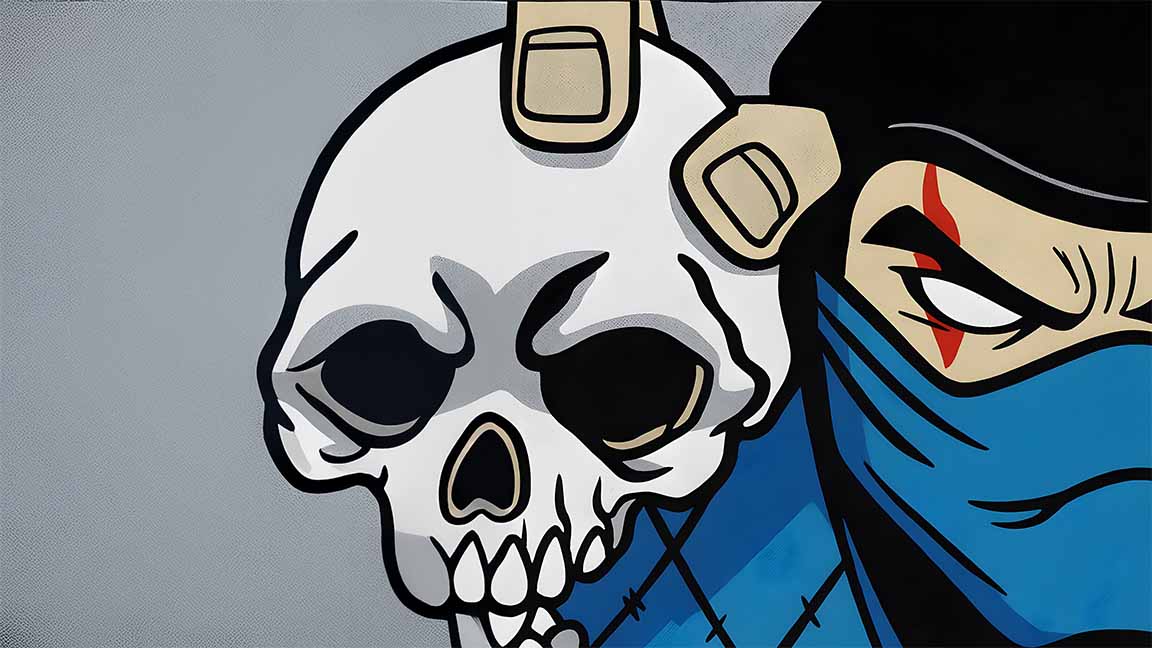 Sub-Zero Skull Hold Mortal Kombat Art Desktop Wallpaper 4K