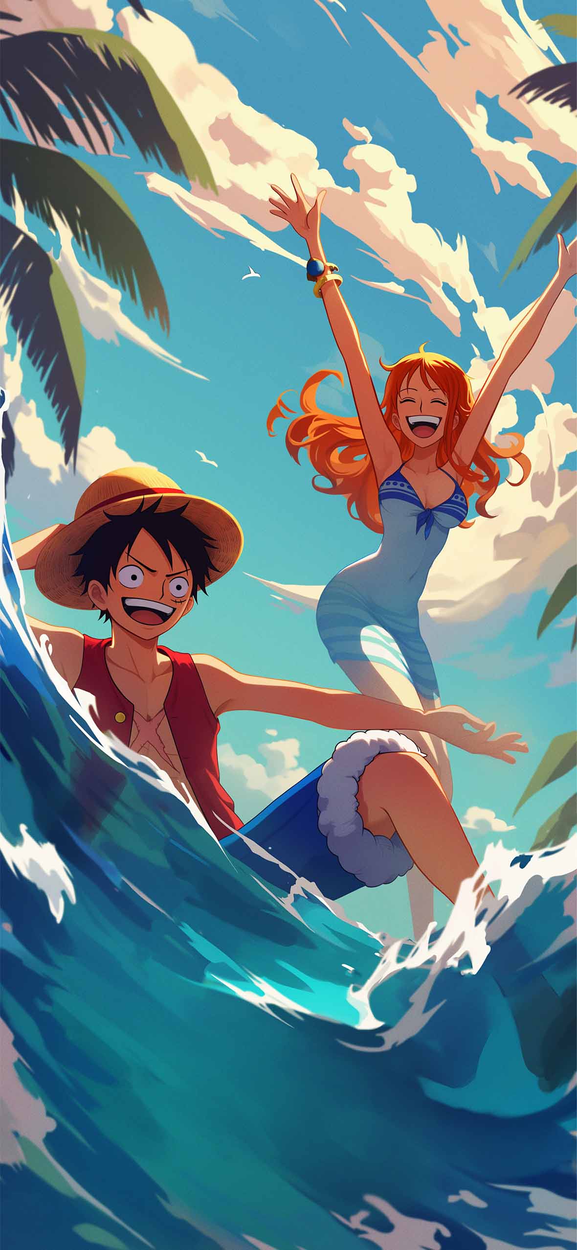 Summer Vibes Luffy Nami One Piece Wallpapers - Anime Wallpaper