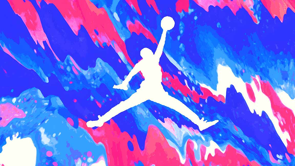 Air Jordan Logo Color Splash Background Desktop Wallpaper 4K