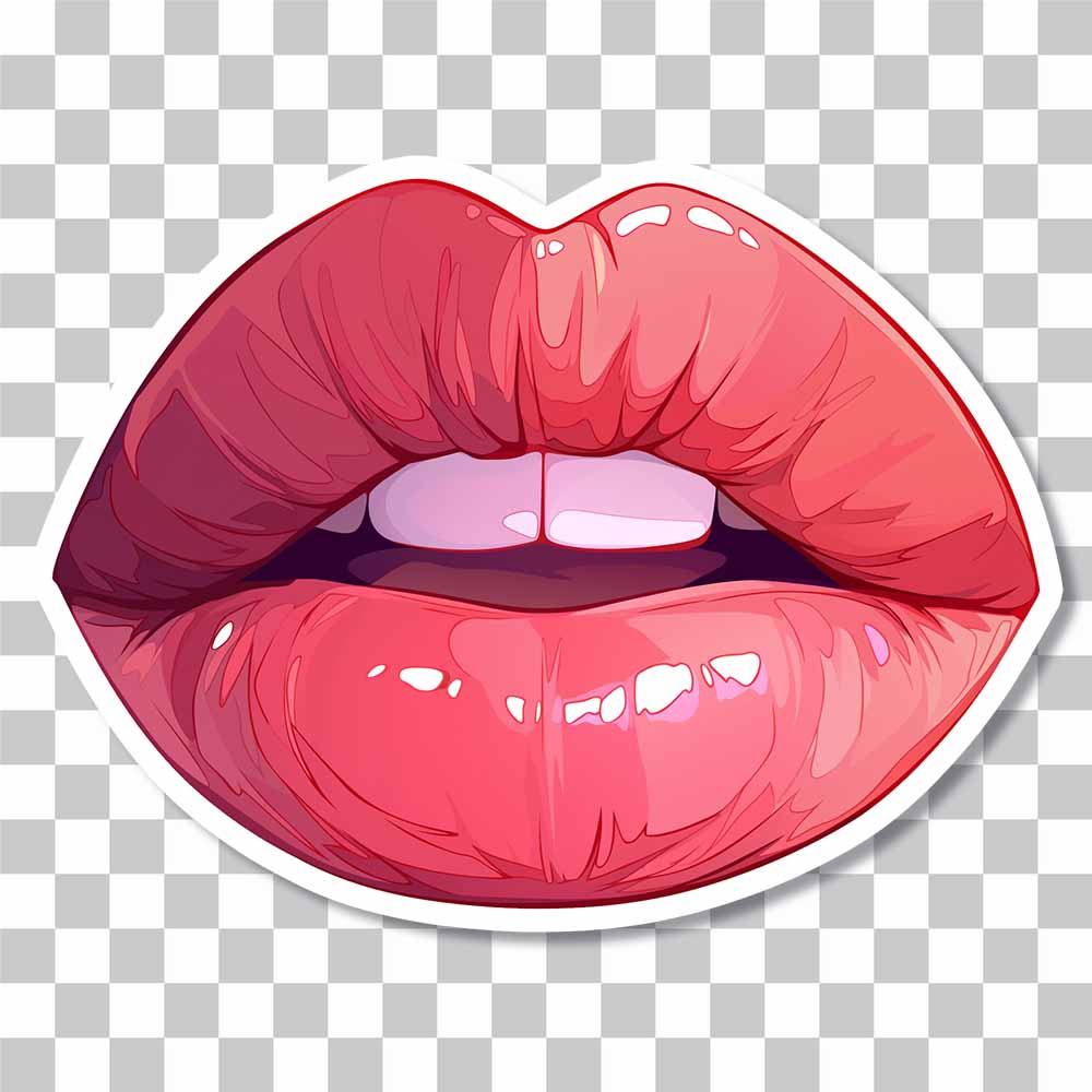Bold Lips Print Sticker - MInimalist Lips Sticker PNG