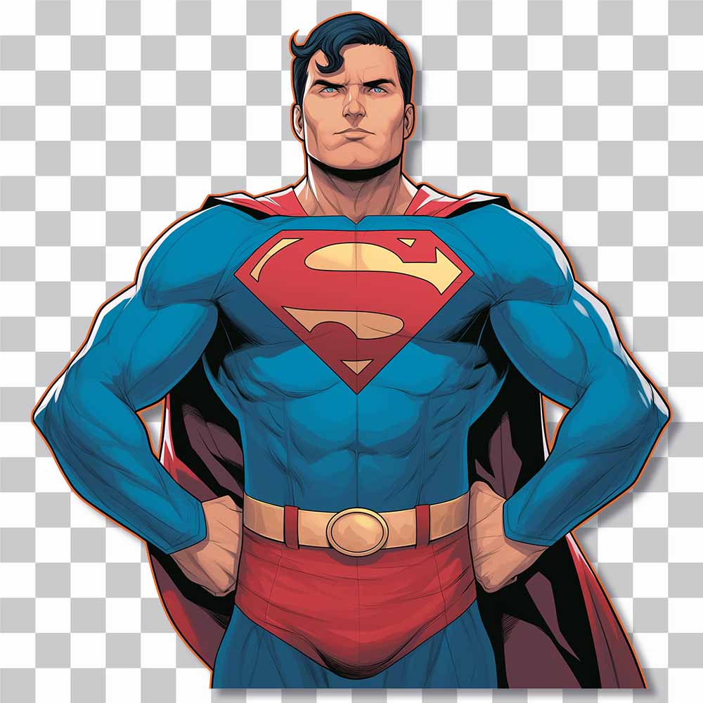 Cool Superman Superhero Sticker - DC Comix Sticker PNG