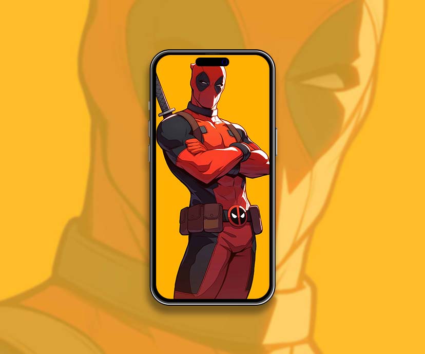 Deadpool Yellow Background Phone Wallpapers - Marvel Wallpapers