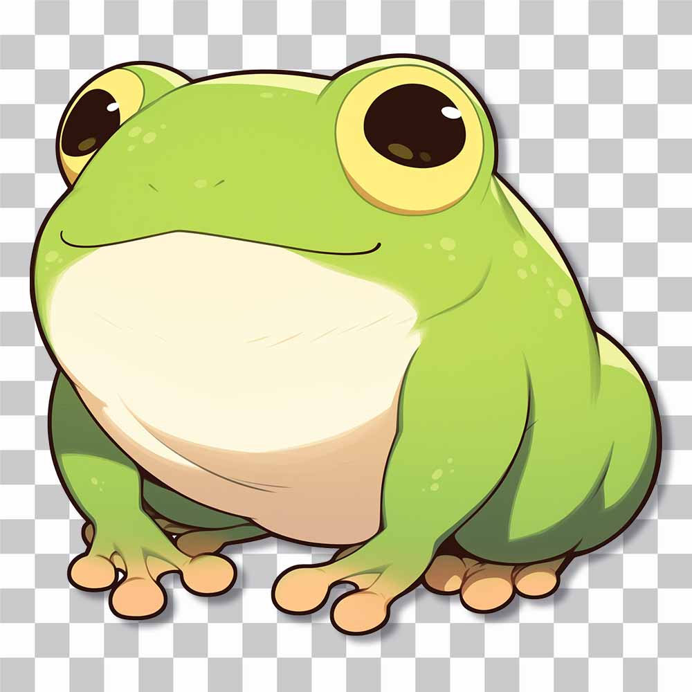Derpy Frog Cute Sticker - Best Animals Sticker PNG