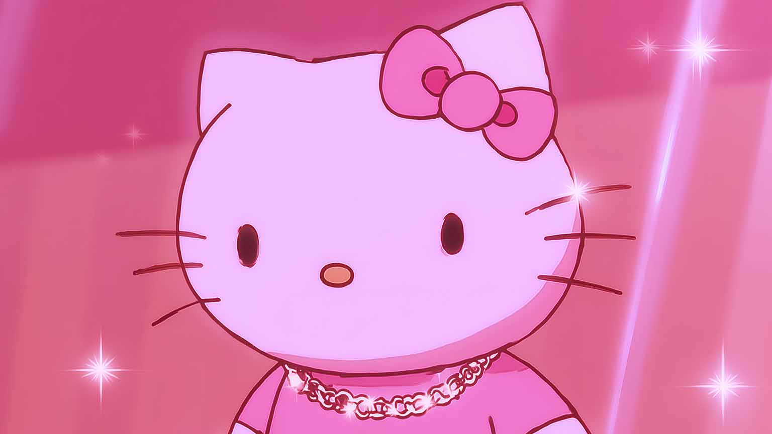 Hello Kitty Y2K Aesthetic with a Sparkle Desktop Wallpaper 4K