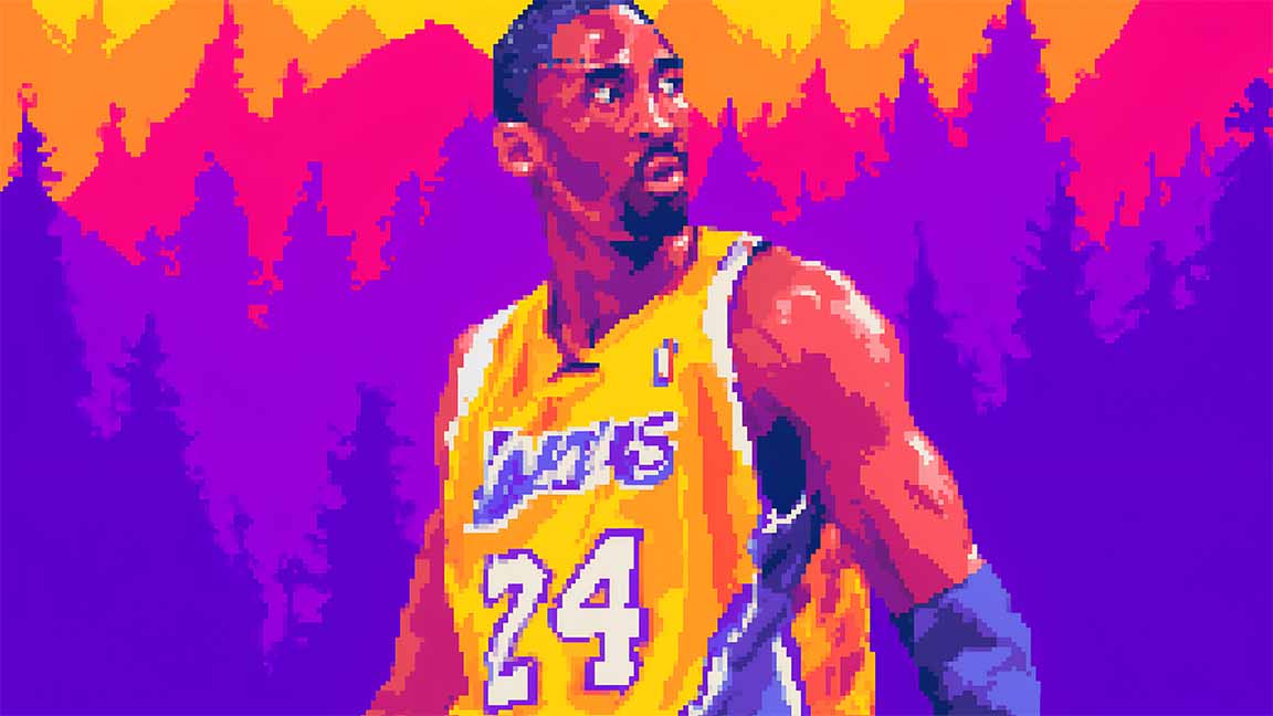 Kobe Bryant Lakers Pixel Vibe Desktop Wallpaper - Wallpapers 4K