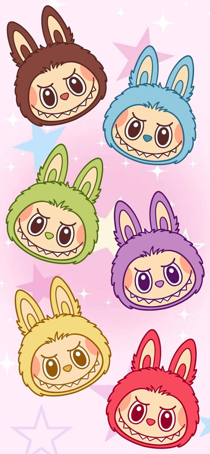 Labubu Colorful Heads Cute Wallpapers - Cool Toys Wallpapers HD