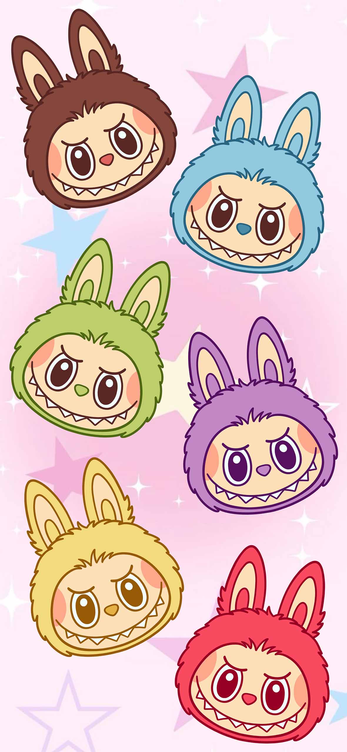 Labubu Colorful Heads Cute Wallpapers - Cool Toys Wallpapers HD