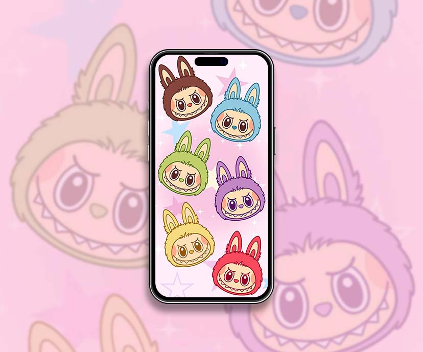 Labubu Colorful Heads Cute Wallpapers - Cool Toys Wallpapers HD