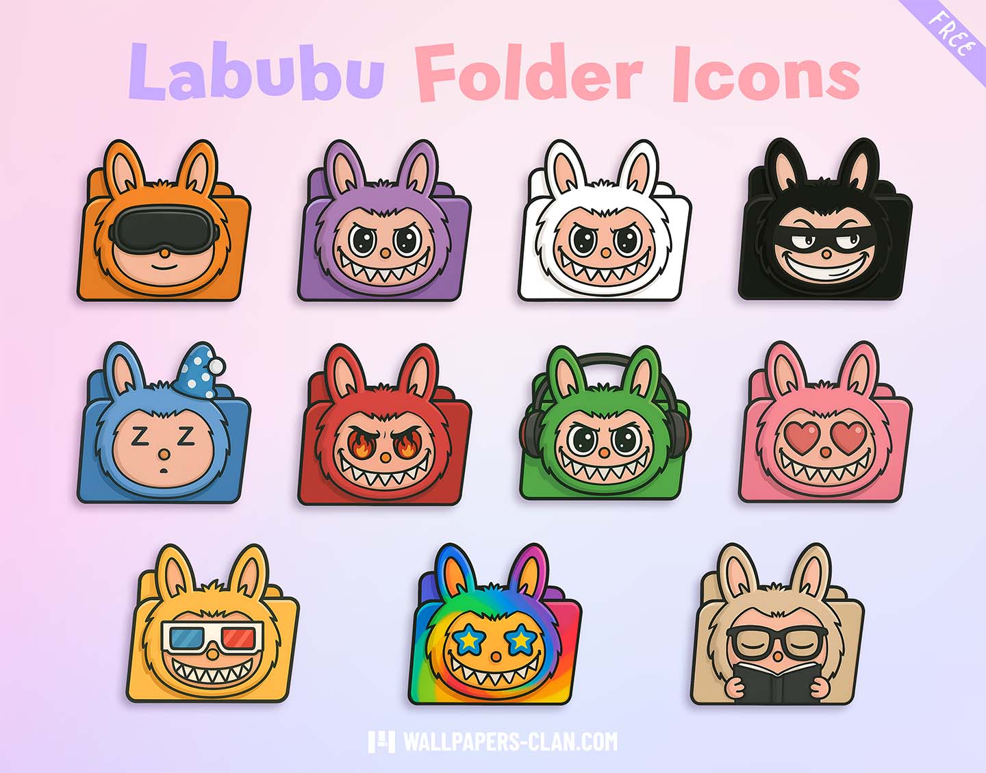 Free Labubu Folder Icons Pack for Desktop 🧸 - Wallpapers Clan