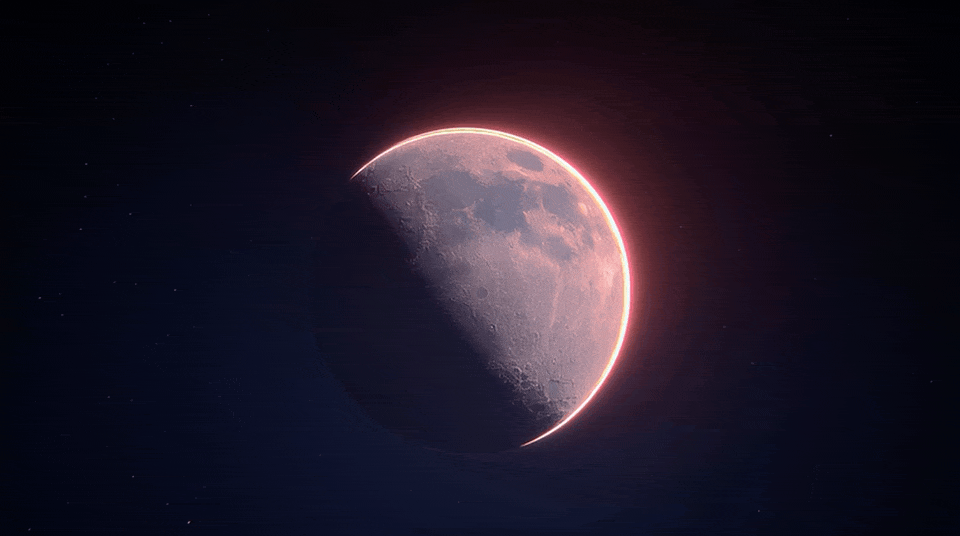 Moon Glowing Space Animation GIF Wallpaper - GIF Wallpaper