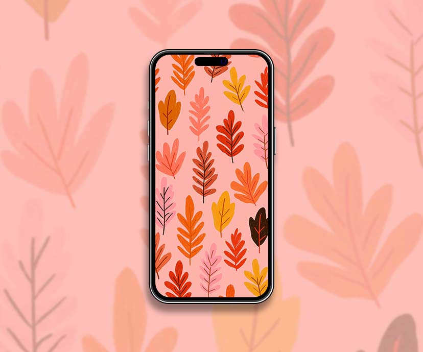 Pastel Autumn Leaves Cute Wallpapers - Fall Aesthetic Wallpapers