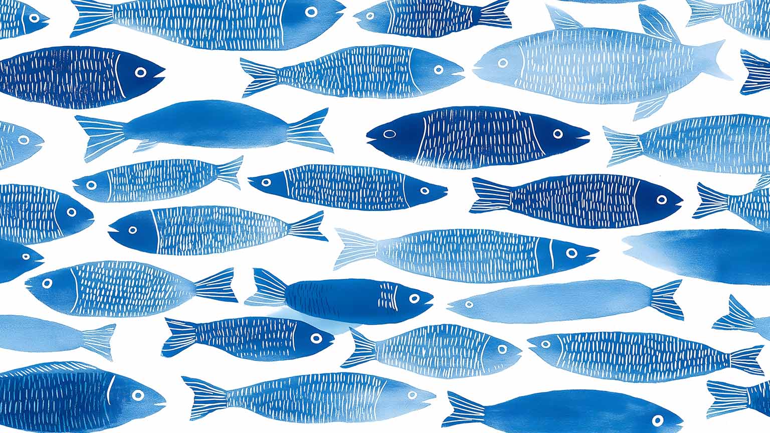 attern of Blue and White Sardines Desktop Wallpaper - 4k Wallpaper