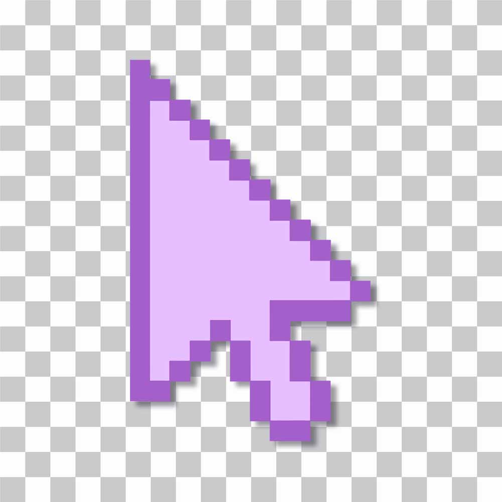 Purple Pixel Cursor Sticker - Aesthetic PNG Sticker For Gamers