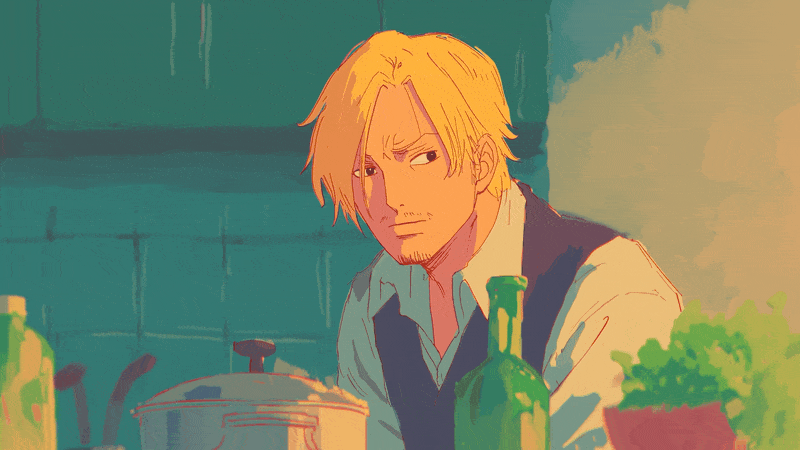 Sanji One Piece Cooking Scene GIF Wallpaper - Download in HD