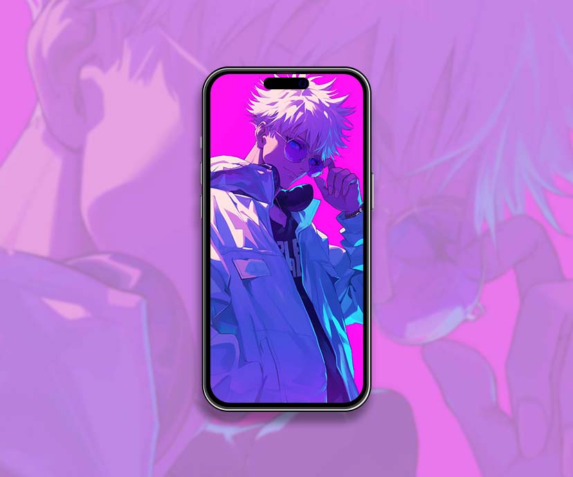 Satoru Gojo Street Style Purple Wallpapers - Art JJK Wallpapers HD