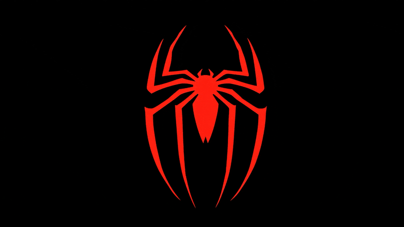 Free Spider-Man Red Logo Animated GIF Wallpaper 4K