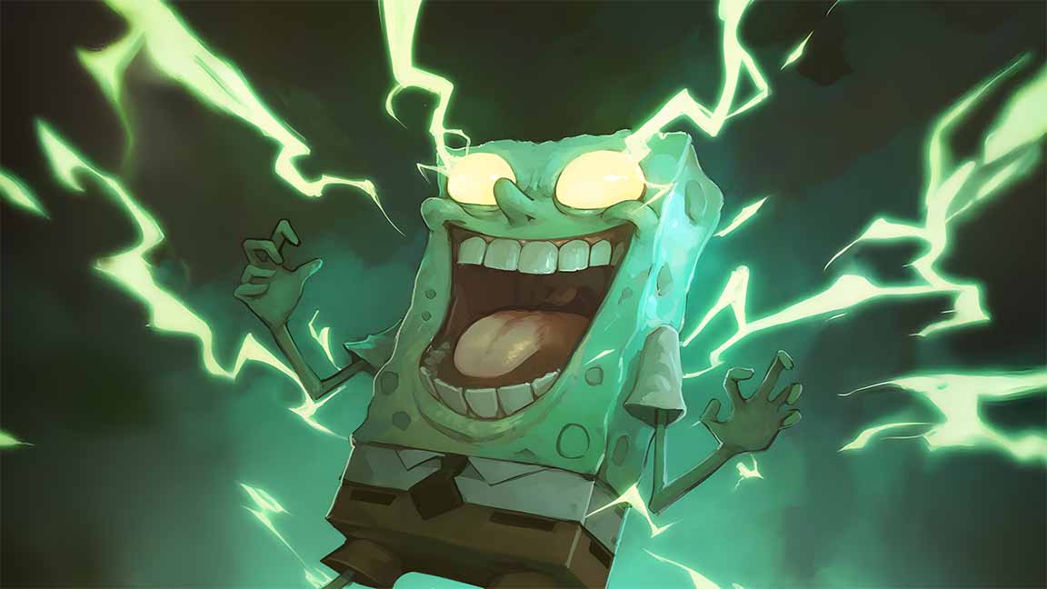 SpongeBob Evil Laugh Electric Shock Desktop Wallpaper 4K & HD