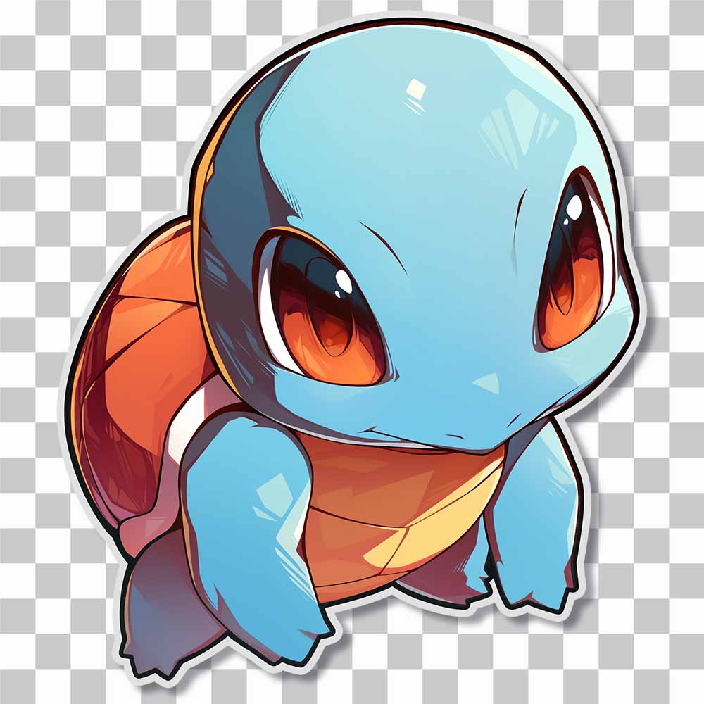 Squirtle Cute Sitting Sticker - Pokémon Sticker PNG
