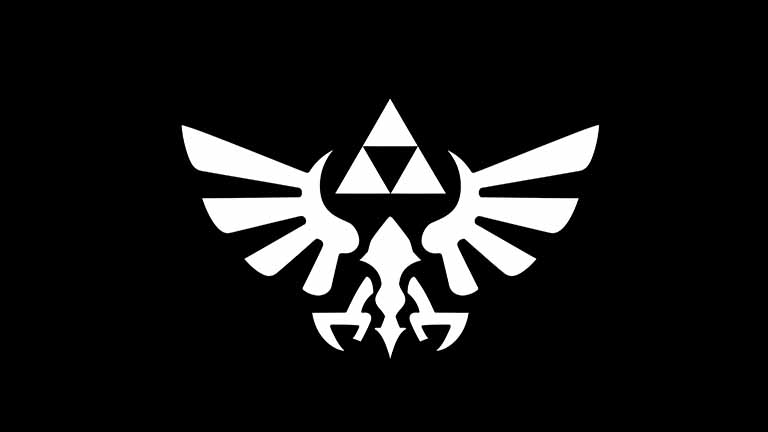 The Legend Of Zelda Logo On A Black Desktop Wallpaper 4k