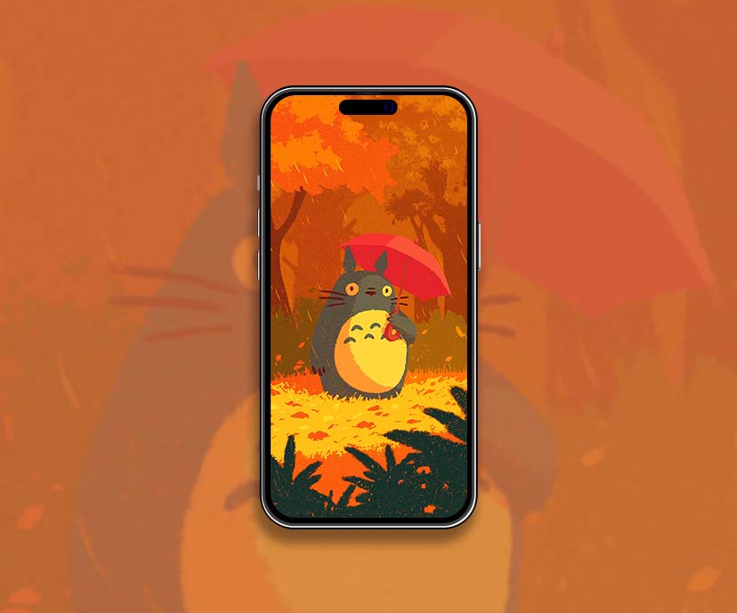 Totoro Under Rain Umbrella Fall Wallpapers - Anime Wallpapers HD