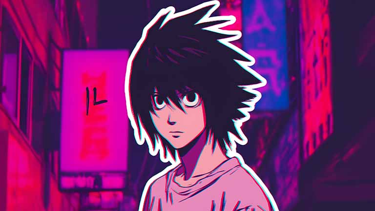 Light Yagami & L Split Scene Death Note Wallpaper 4K for Desktop