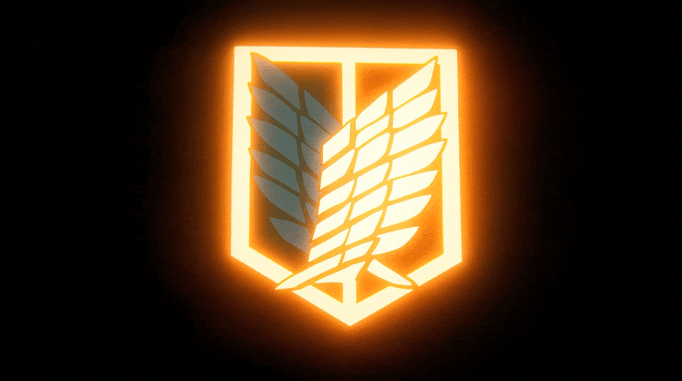 Attack on Titan Scout Regiment Logo Glowing GIF Wallpapr 4k