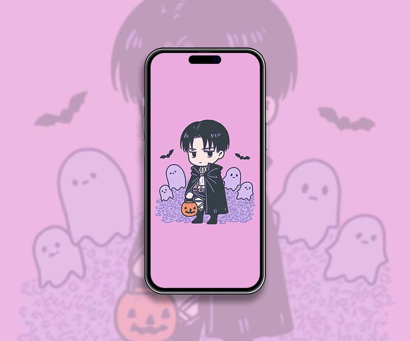 Chibi Levi Ackerman Minimalist Halloween Wallpapers iPhone HD