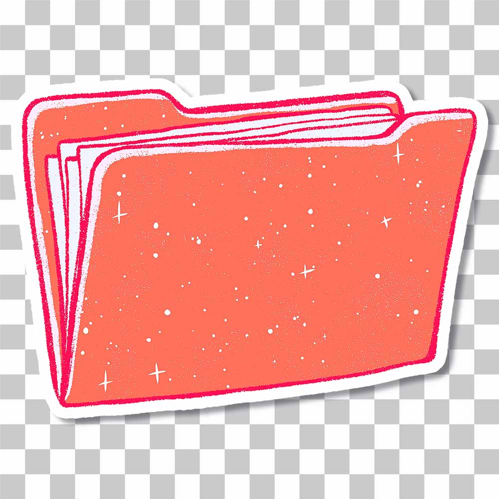 Cozy Folder Aesthetic Sticker - Unique Sticker PNG